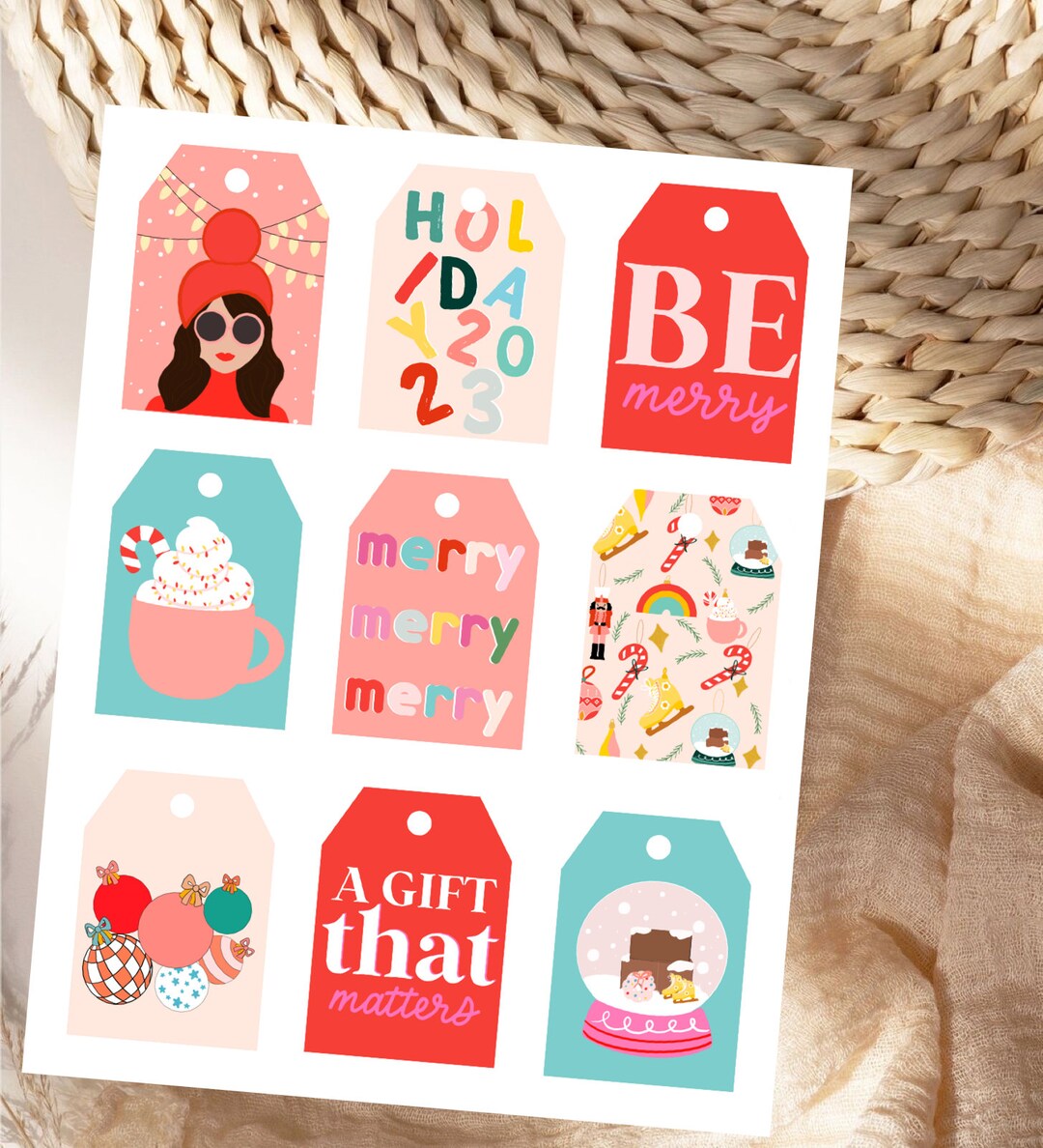 Printable Holiday Gift Tags Retro Themed - Etsy