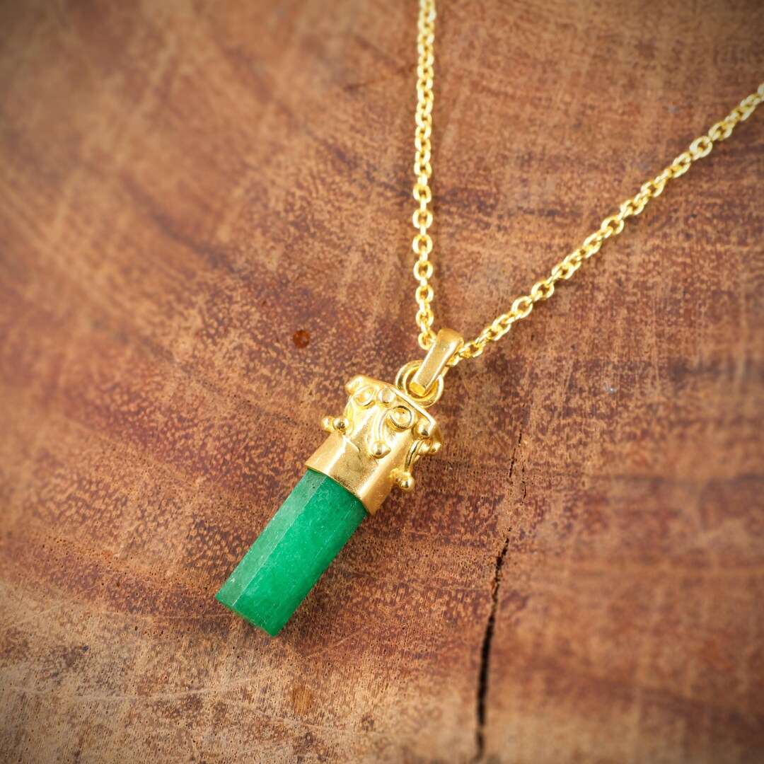 Genuine Emerald Pendant Necklace for Men and Women, May Birthstone ...