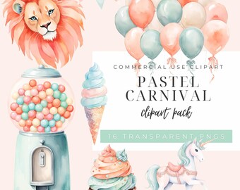 Pastel Pack Bundle 143 Pngs Candy Clipart Carnival Birthday Sweets ...