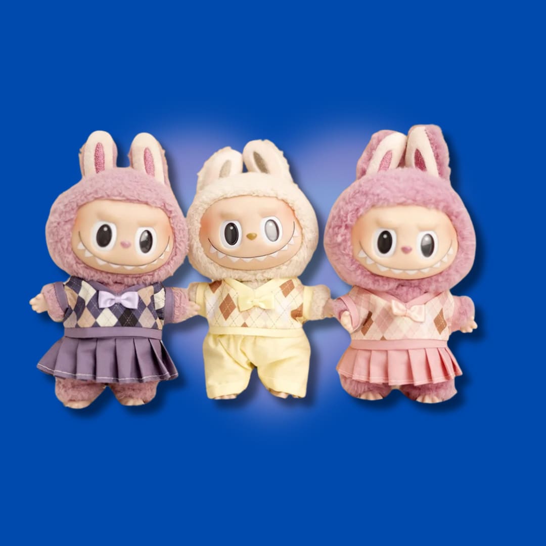 Labubu Clothes – Preppy Checkered Labubu Outfit Set for the Monsters ...