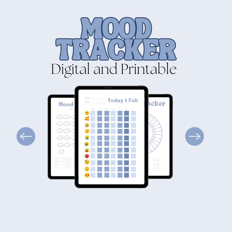 Mood Tracker Notebook Printable and Digital Mood, Anxiety, and Stress ...