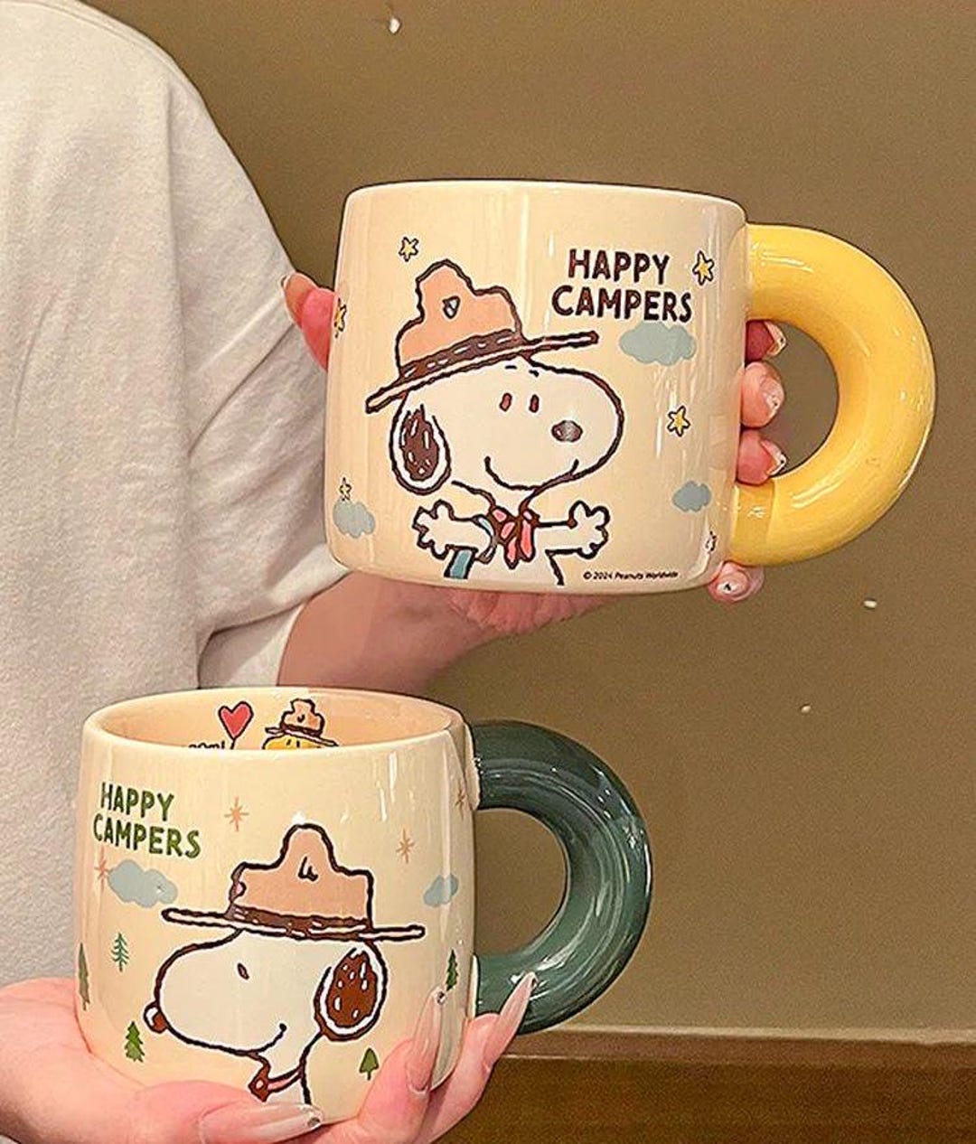 Snoopy Ceramic Mug Camping Cartoon Mug Nostalgic Gift 90s Kid Gift - Etsy