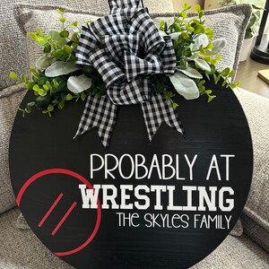 Front Door Decor | Welcome | Wrestling | Probably at Wrestling | Door ...
