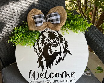 Front Door Decor | Welcome | Dog Breed Door Hanger | Door Hanger ...