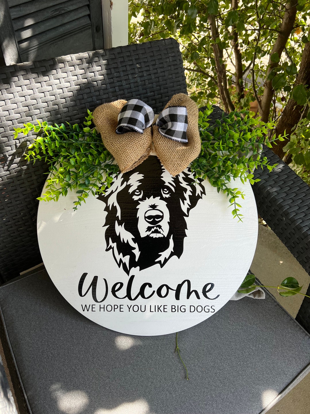 Front Door Decor | Welcome | Dog Breed Door Hanger | Door Hanger ...