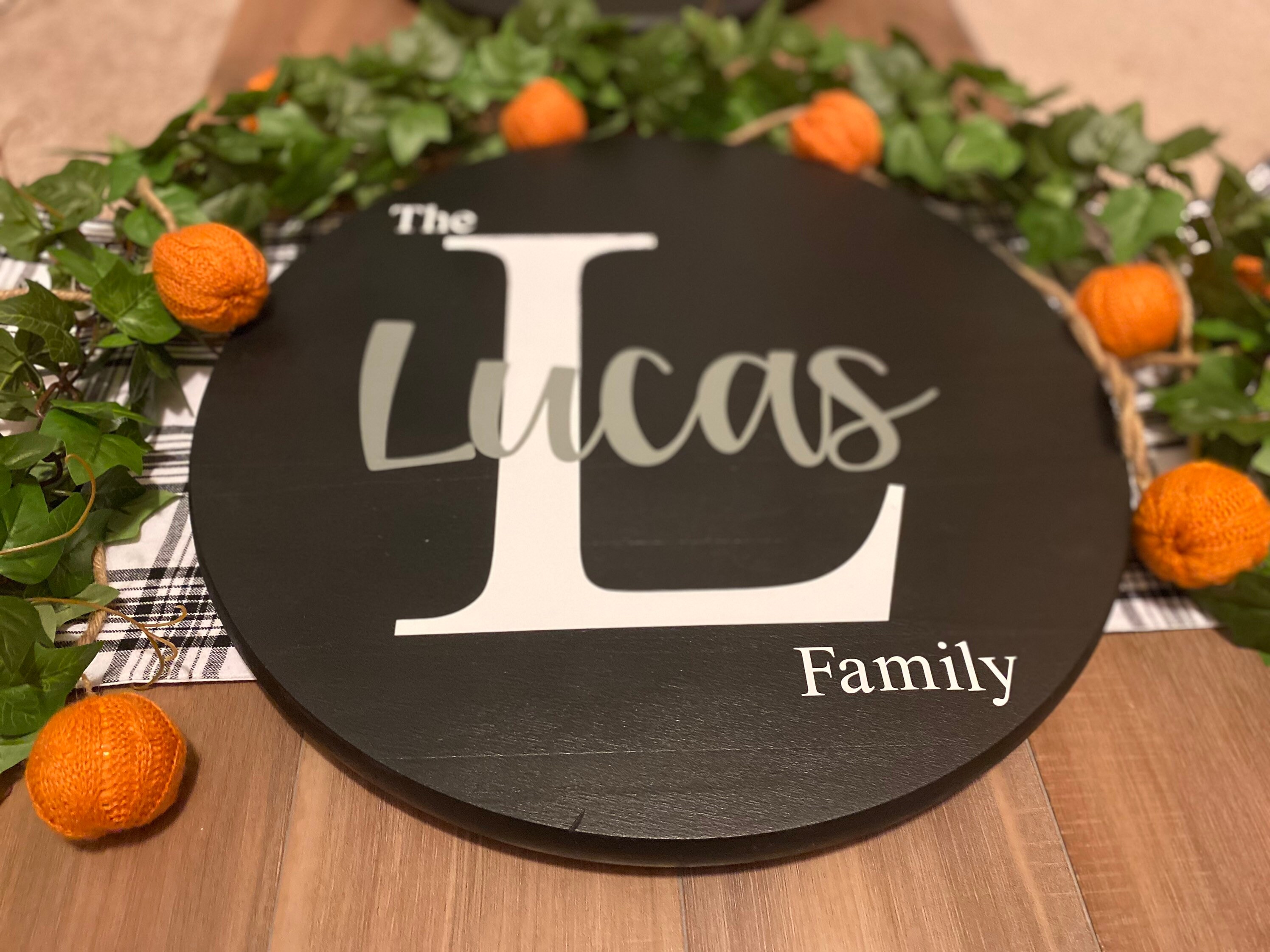 Last Name Family | Serving Tray | Lazy Susan | Personalized | Round ...