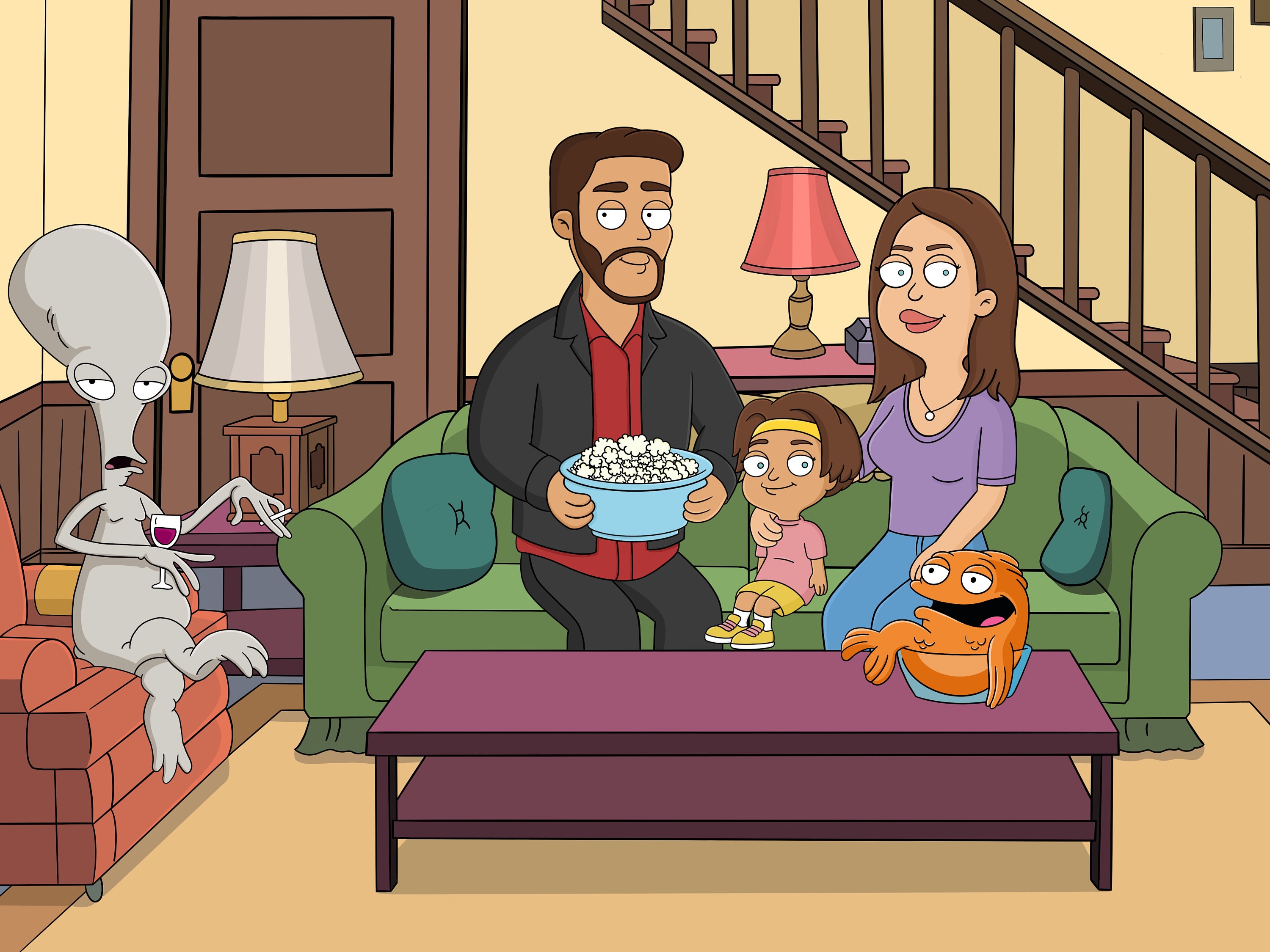 American Dad Custom Portrait Family Portrait Digital - Etsy
