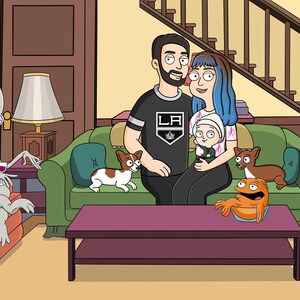 American Dad Portrait, Family Portrait, Digital Portrait, Anniversary ...