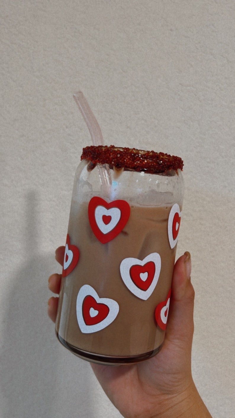 Valentine's Day Heart Iced Coffee Cup - Etsy