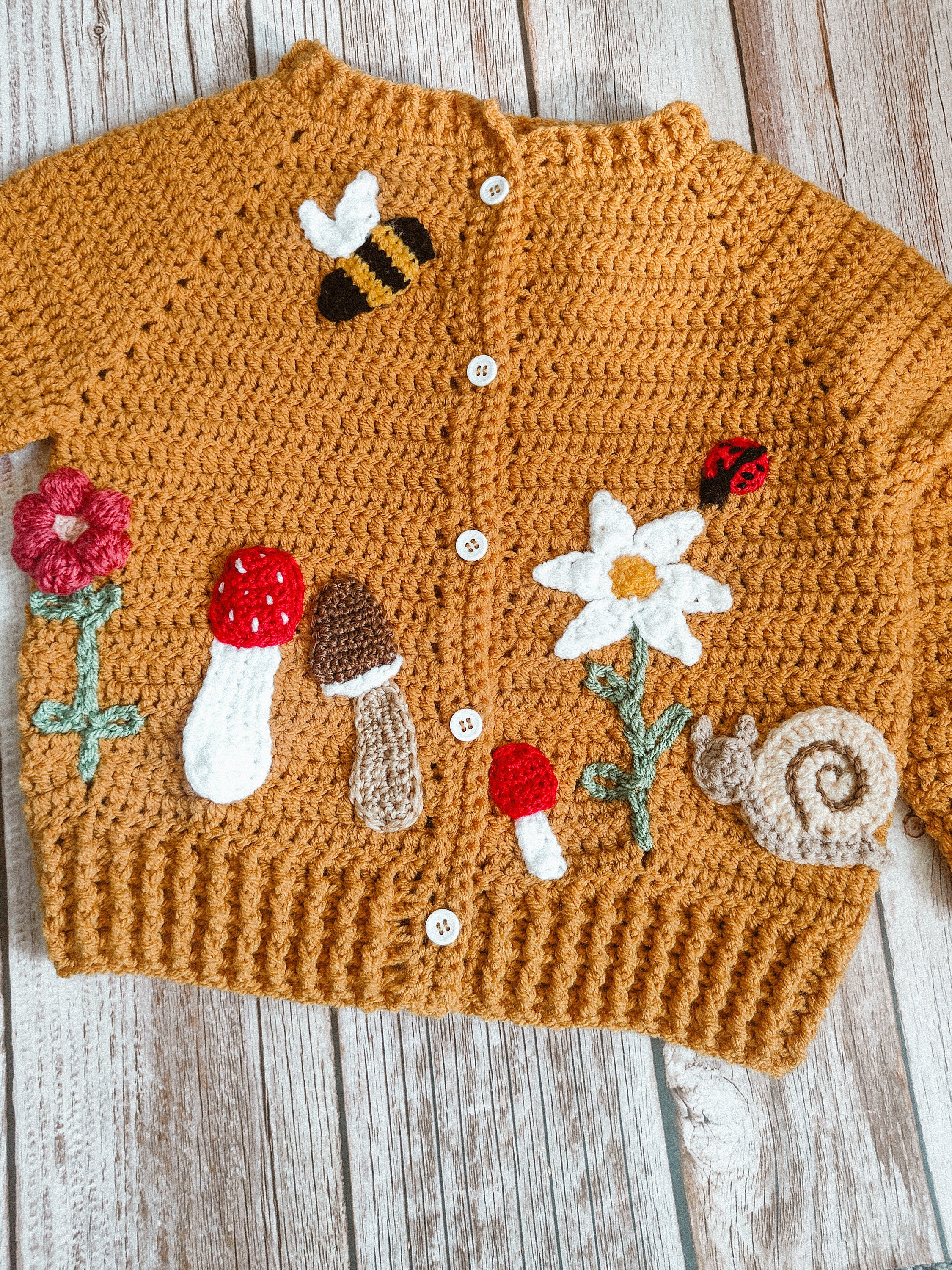 Mushroom Garden Kids Cardigan | Children's Cardigan | Mustard Children ...