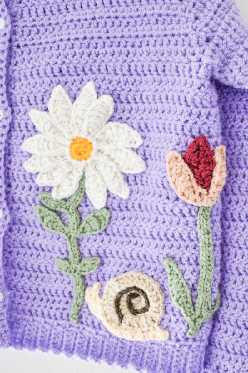 CROCHET PATTERN Enchanted Garden Cardigan | Flowery Cardigan for Kids Pattern Only | With All ...