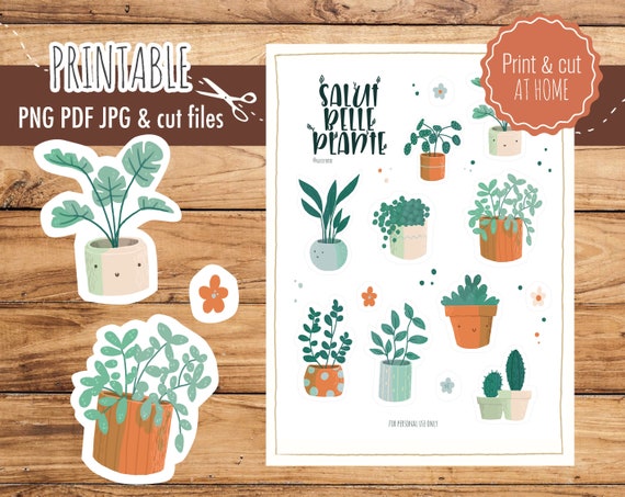 Pretty Plants Printable Sticker | Etsy