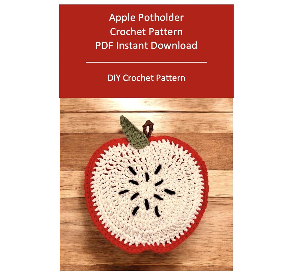 Apple Potholder Crochet Pattern Instant PDF Download - Etsy