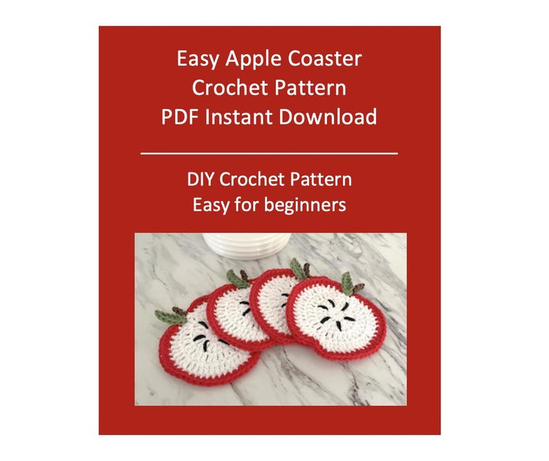 Apple Coaster Crochet Pattern Easy for Beginners With Picture ...