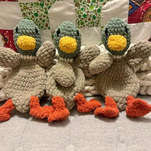 Duck Snuggler, Crochet Mallard Duck Snuggle Toy, Handmade Crochet Plush ...