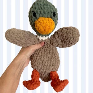 Duck Snuggler, Crochet Mallard Duck Snuggle Toy, Handmade Crochet Plush ...