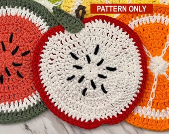 Crochet Potholder Pattern 6 Patterns Farmhouse Potholders - Etsy
