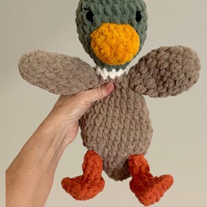 Duck Snuggler, Crochet Mallard Duck Snuggle Toy, Handmade Crochet Plush ...