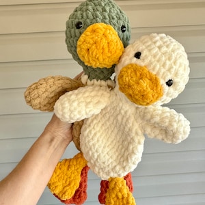 Duck Snuggler, Crochet Mallard Duck Snuggle Toy, Handmade Crochet Plush ...