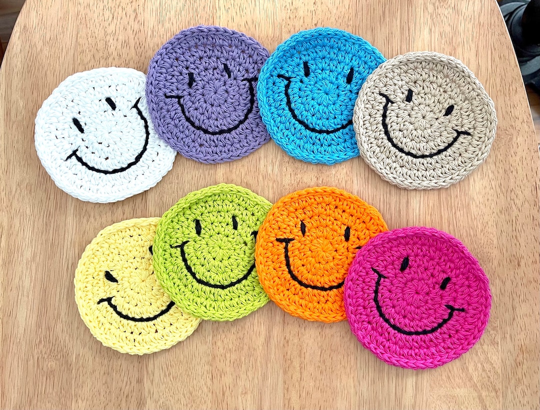 Smiley Face Coasters Happy Face Coasters Funny Face Coasters Imoji ...