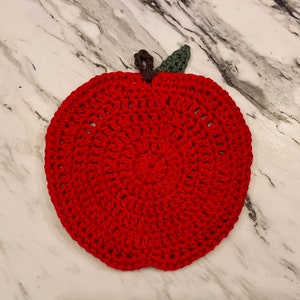 Crochet Apple Potholder Pattern, Apple Hotpad Instant Download - Etsy
