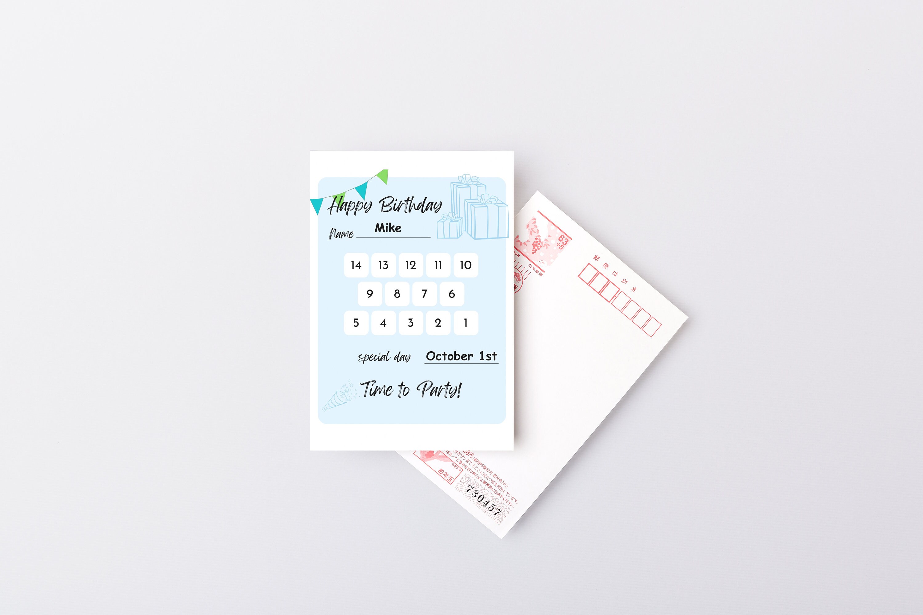 Printable Birthday Countdown Calendar. Birthday Countdown Card Gifts ...