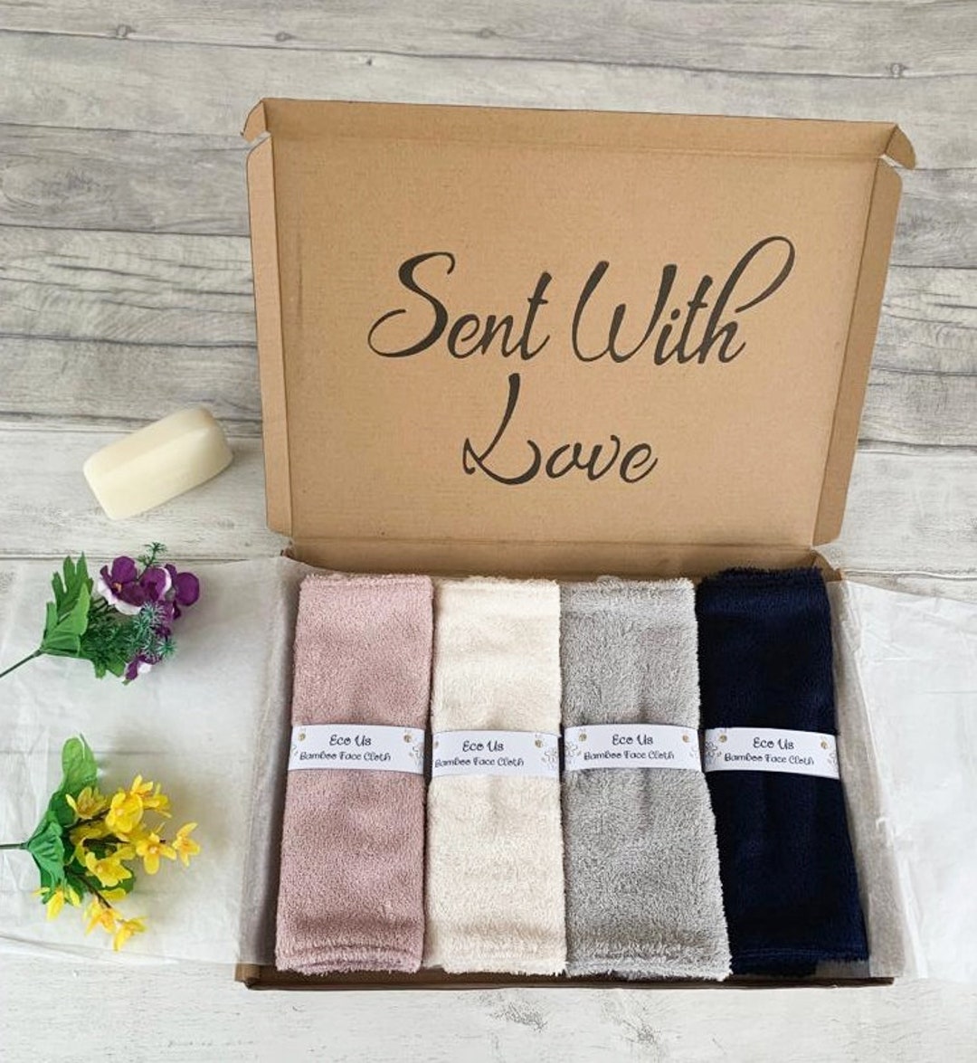 Bamboo Face Cloths Gift Set, Eco Friendly Gift, Luxury Bamboo Face ...