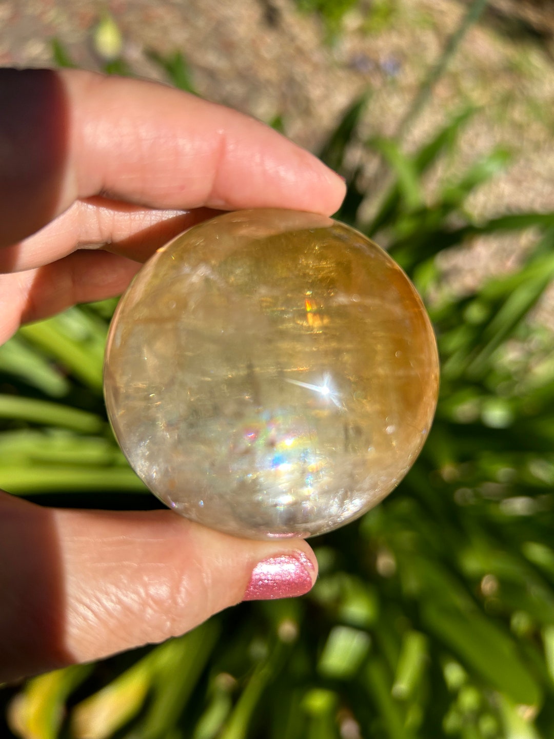 Beautiful Sparkling Golden/clear Calcite Crystal Sphere 195g 51mm - Etsy