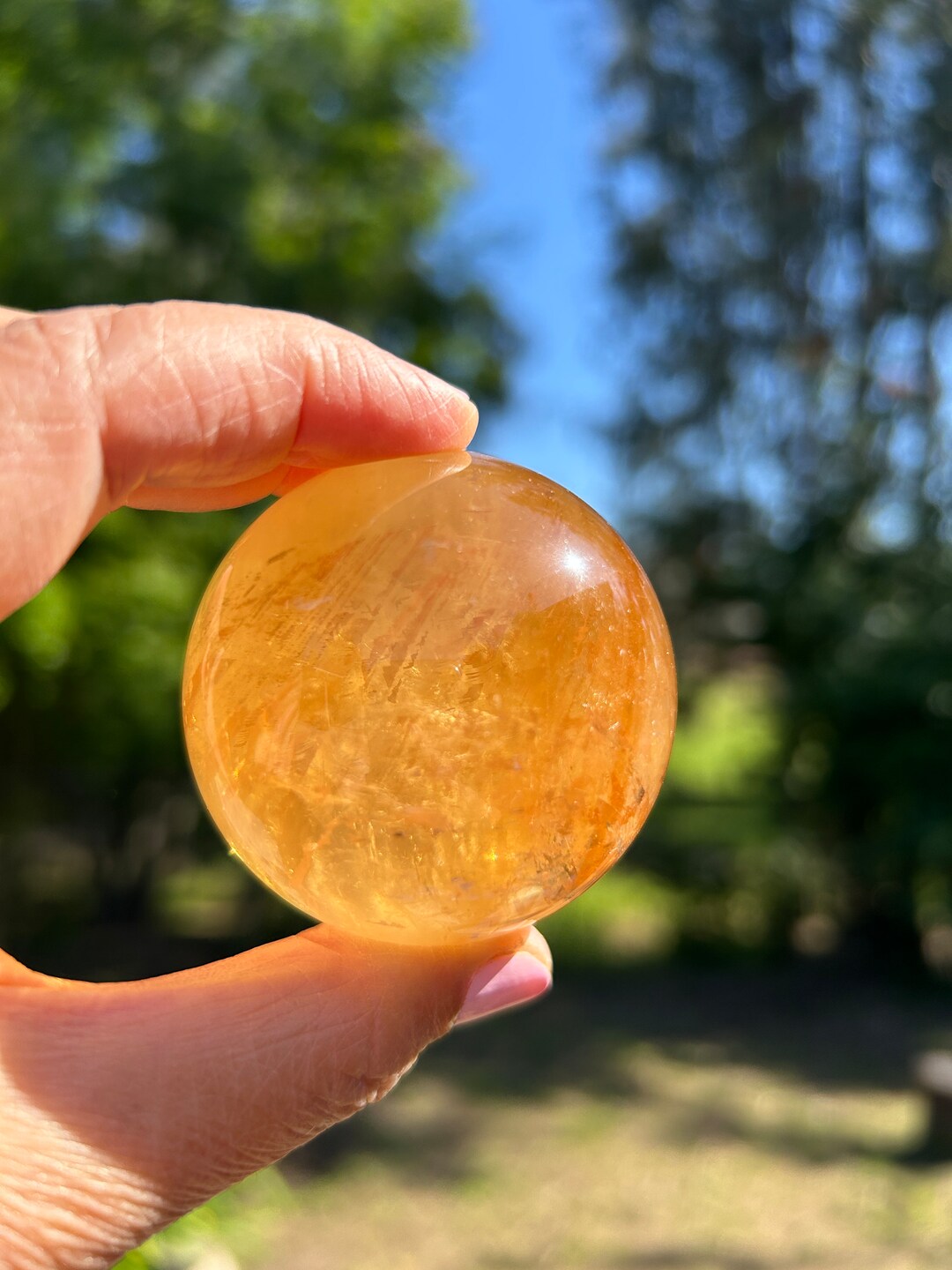 Sparkling Golden Honey Calcite Crystal Sphere - Etsy