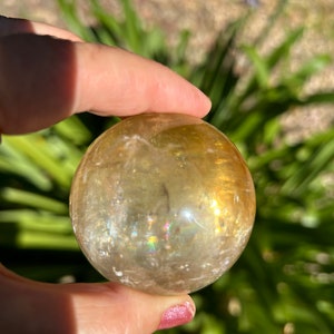 Beautiful Sparkling Golden/clear Calcite Crystal Sphere 195g 51mm - Etsy