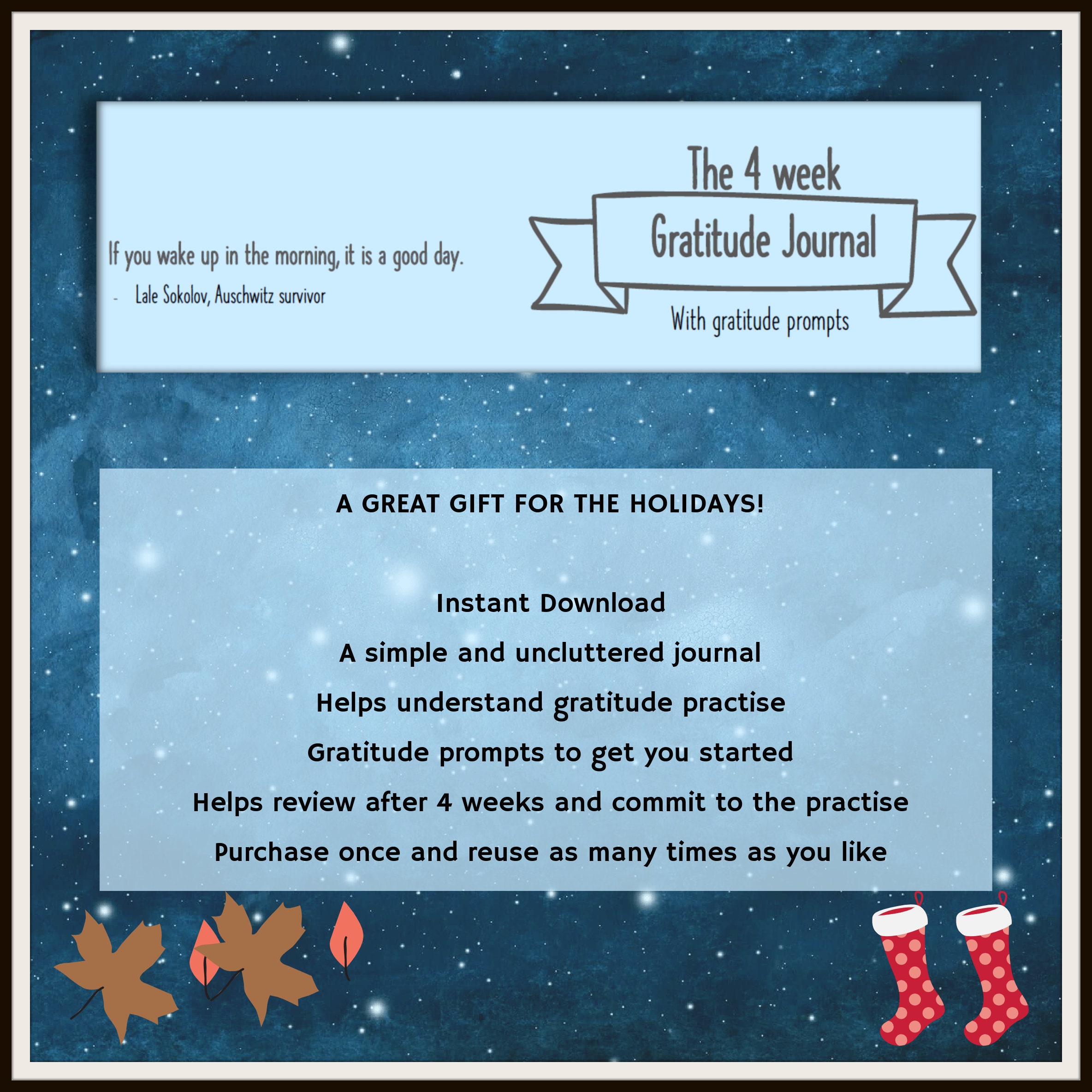The 4 Week Gratitude Journal (printable) - Etsy
