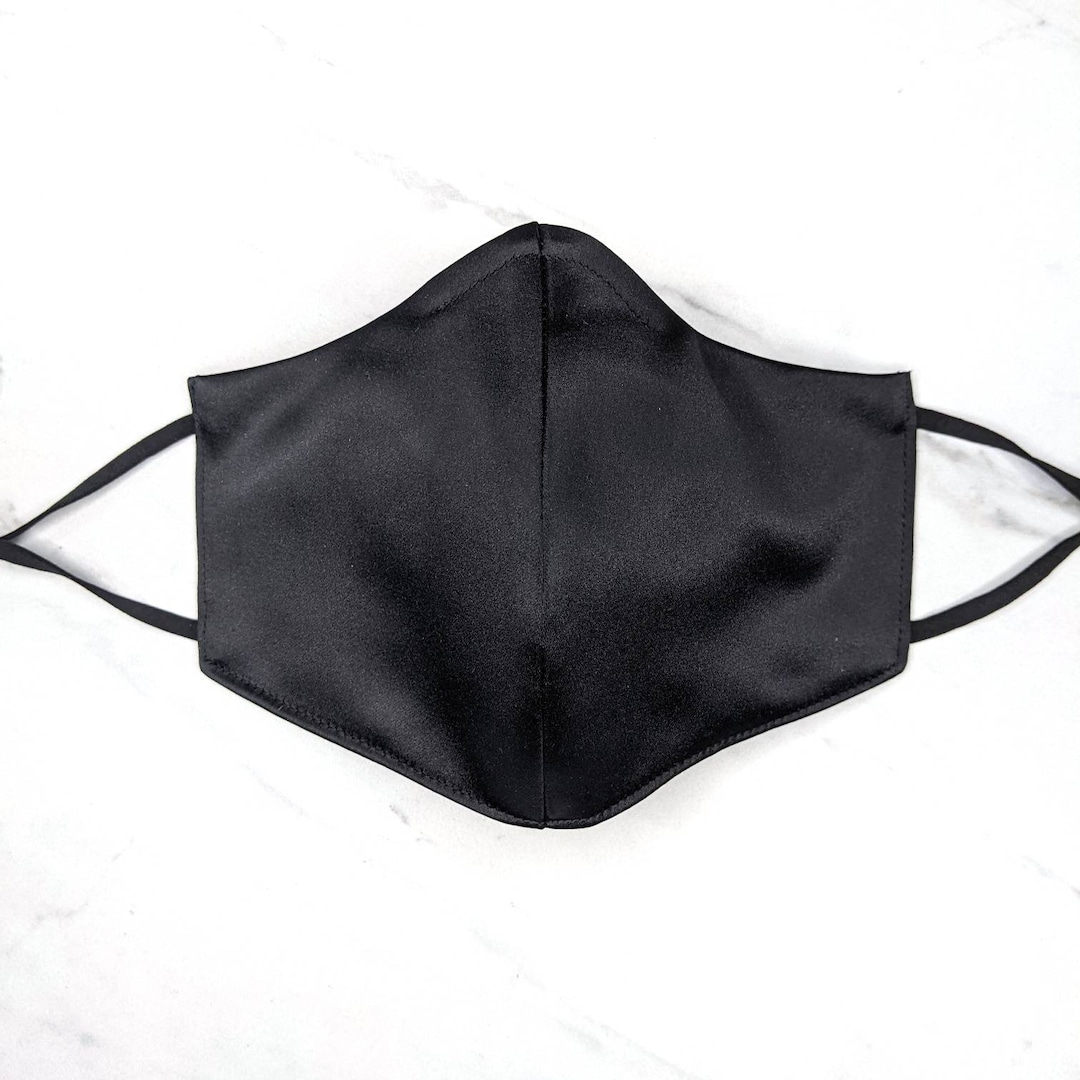 Soft Silk Black Satin Face Mask | Over-ear Face Mask, Valentine's Day ...