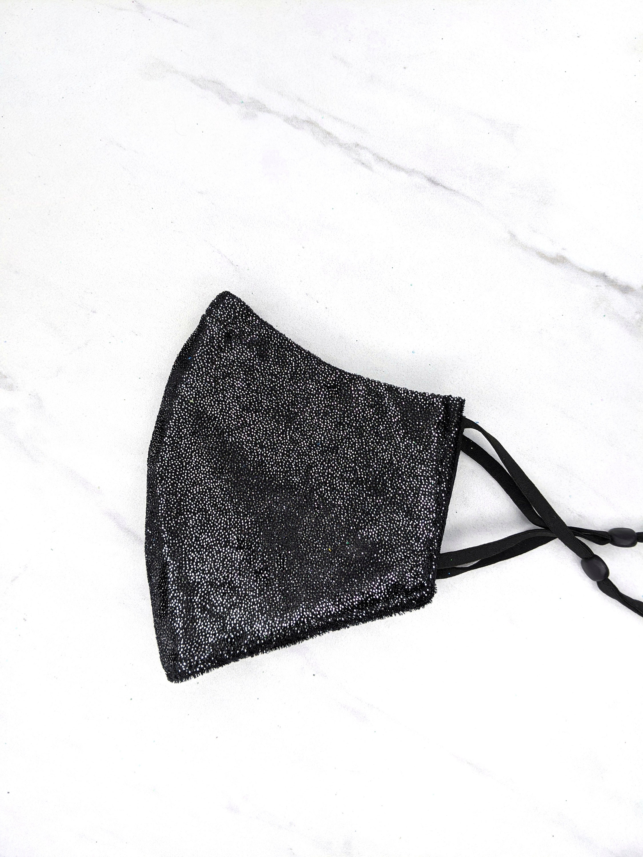 Black Velvet Face Mask Party Holiday Special Occasion Mask Unisex Face ...