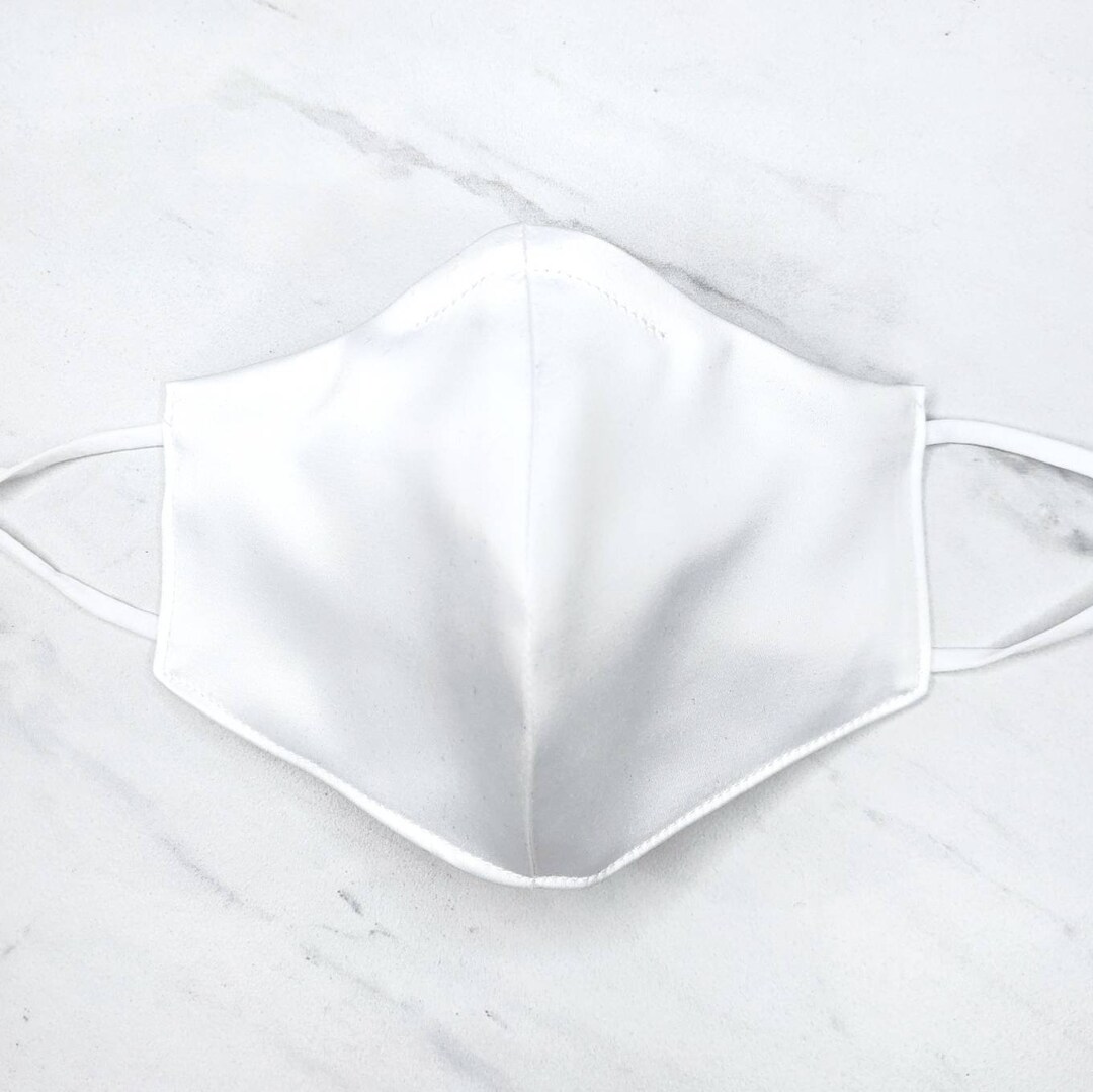 Soft Pure White Satin Face Mask | Over-ear Face Mask, Valentine's Day ...