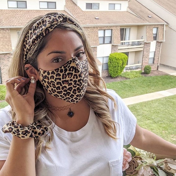 Leopard Print Cotton Face Mask Cheetah Print Mask Matching | Etsy