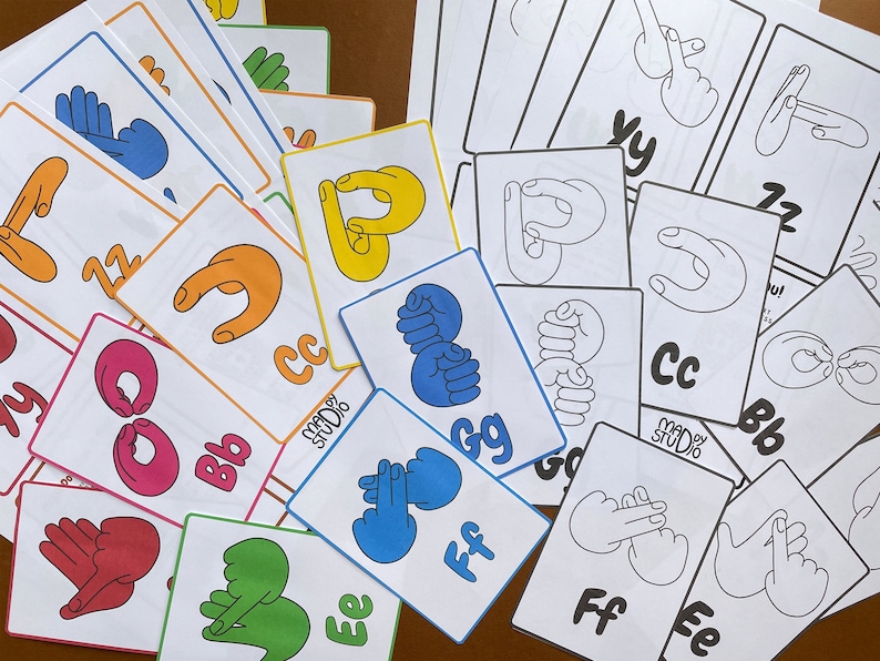 British Sign Language Alphabet Flash Cards - Etsy