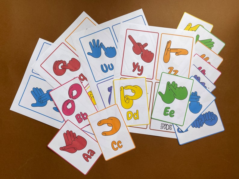 British Sign Language Alphabet Flash Cards - Etsy