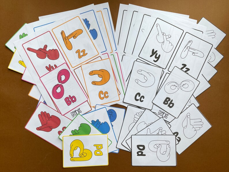 British Sign Language Alphabet Flash Cards - Etsy