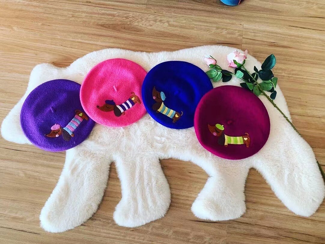 Sausage Dog Beret,spring Beret, Cute Beret, French Beret, Handmade ...