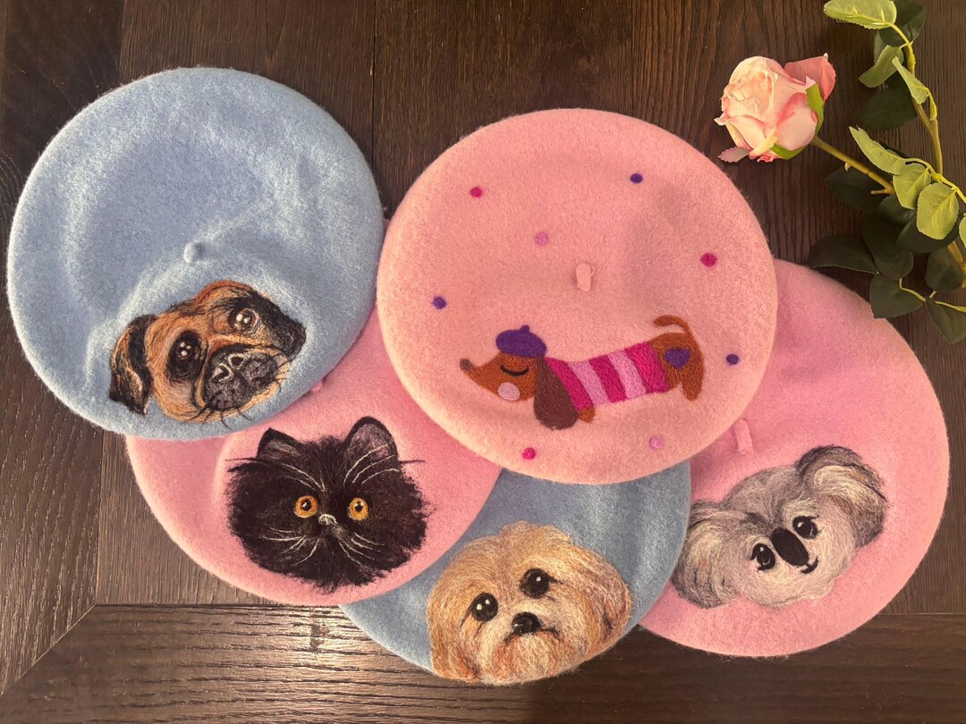 Dog Beret, Cat Beret, Sausage Dog Beret, Cat Beret, Handmade Beret ...