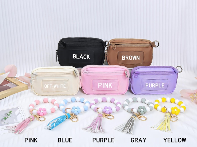 Personalized Nylon Keychain Wallet: Zippered ID Window Wristlet - Etsy