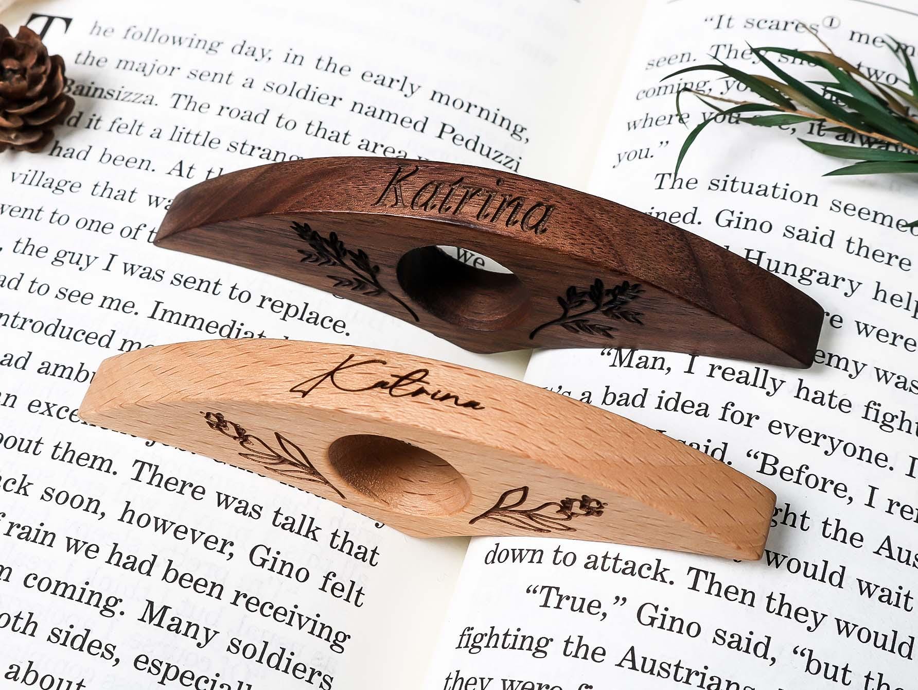 Personalized Wood Thumb Book Page Holder,customizable Name Bookmark ...