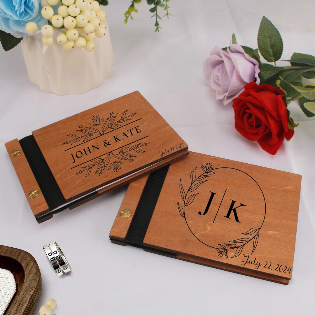 Wedding Wooden Vow Books, Wedding Gift, Booklets for Bride and Groom ...