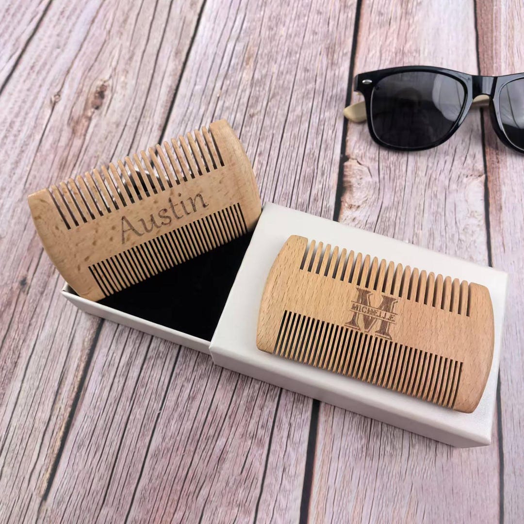 Personalized Bamboo Beard Comb, Custom Grooming Gift - Etsy