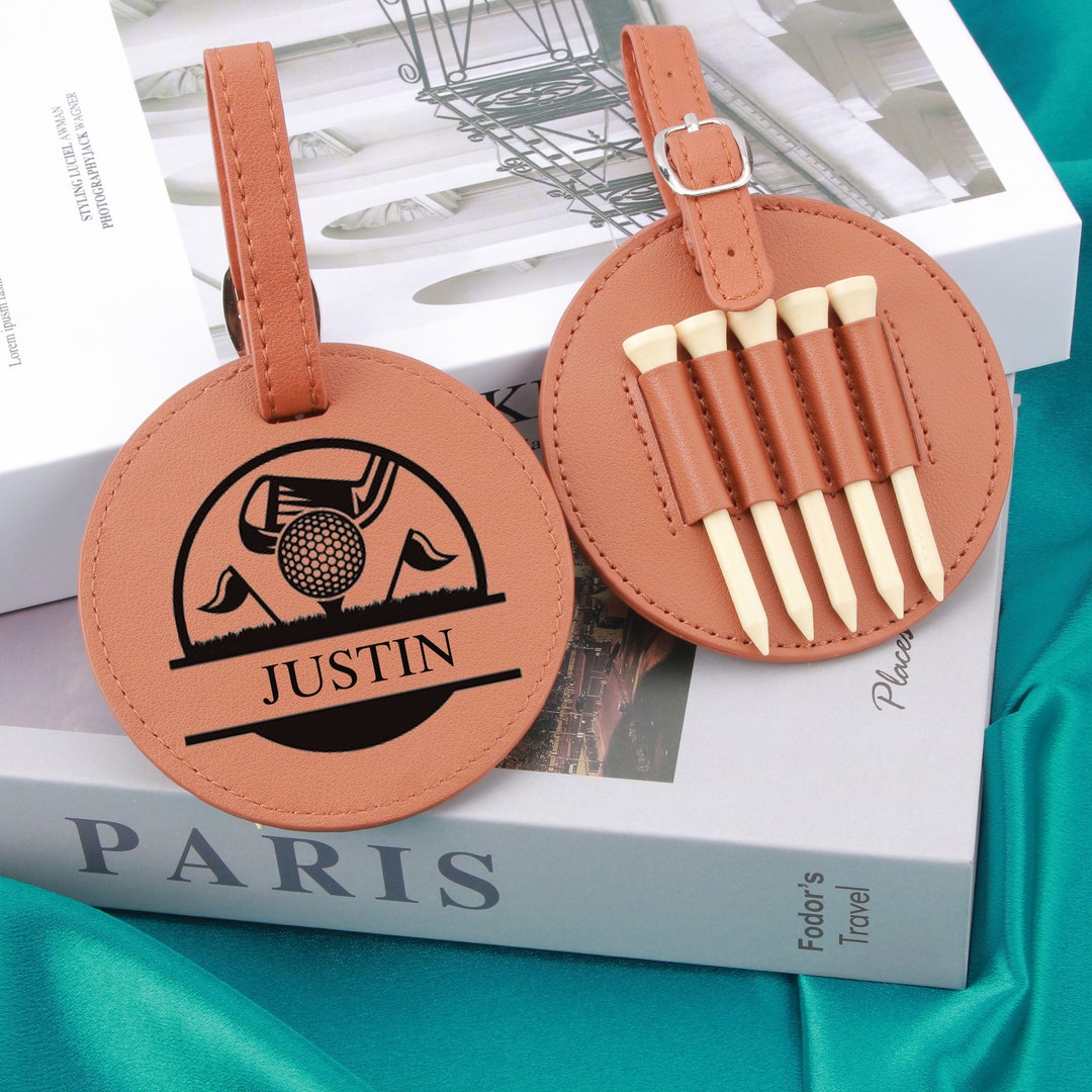 Personalized Leather Golf Bag Tag With Tees,custom Golf Accessories,uv ...