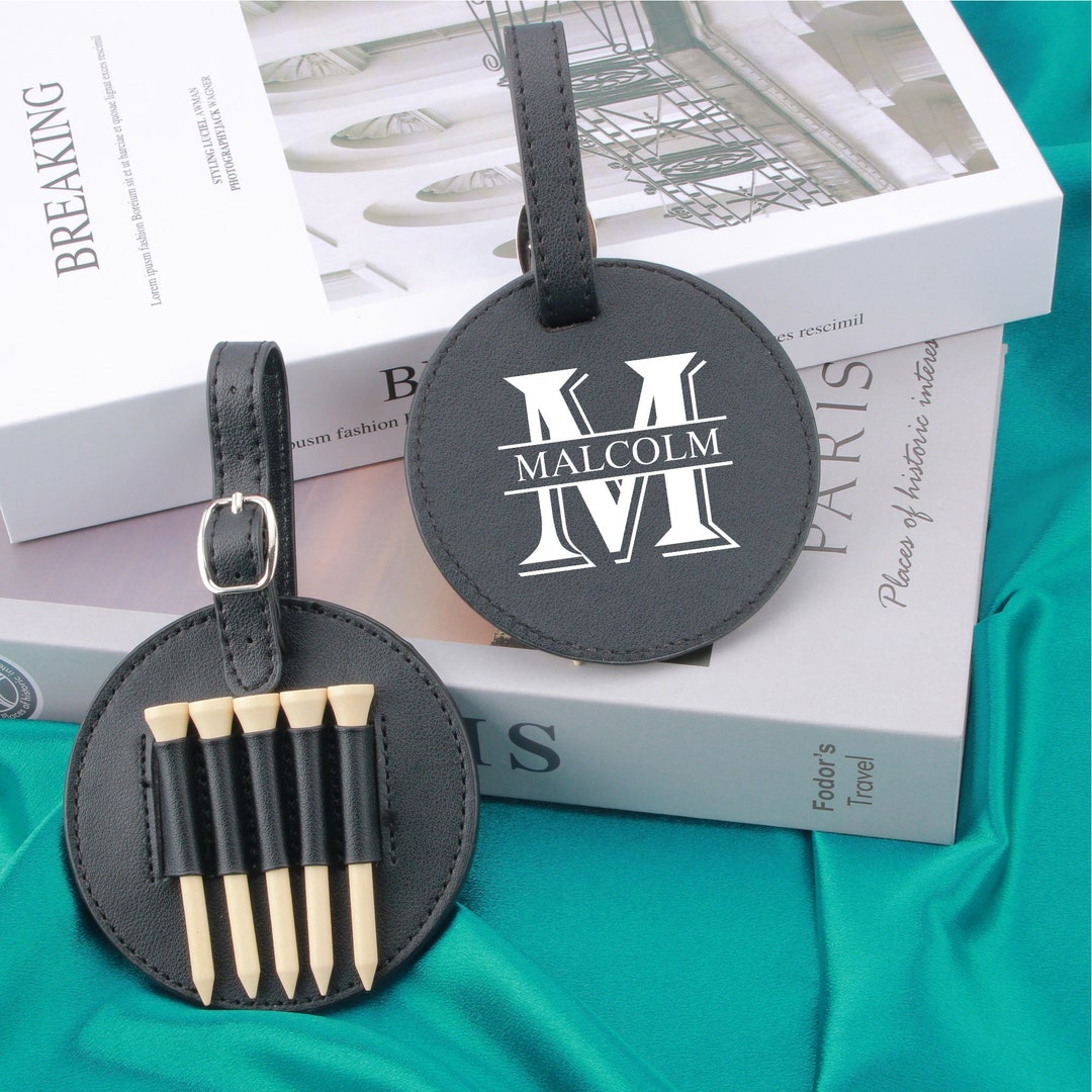 Golf Bag Tag Personalized, Custom Leather Golf Bag Tag With Tees, Golf ...