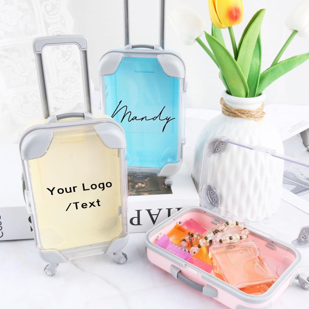 Custom Mini Suitcase Party Favor, Tiny Plastic Travel Box - Etsy