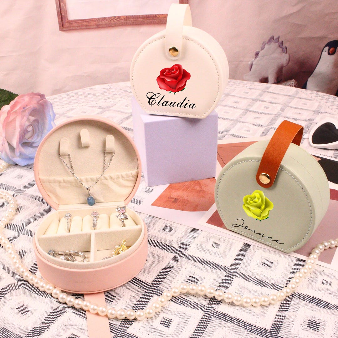 Rose Jewelry Box,custom Jewelry Box, Personalized Jewelry Box,leather ...