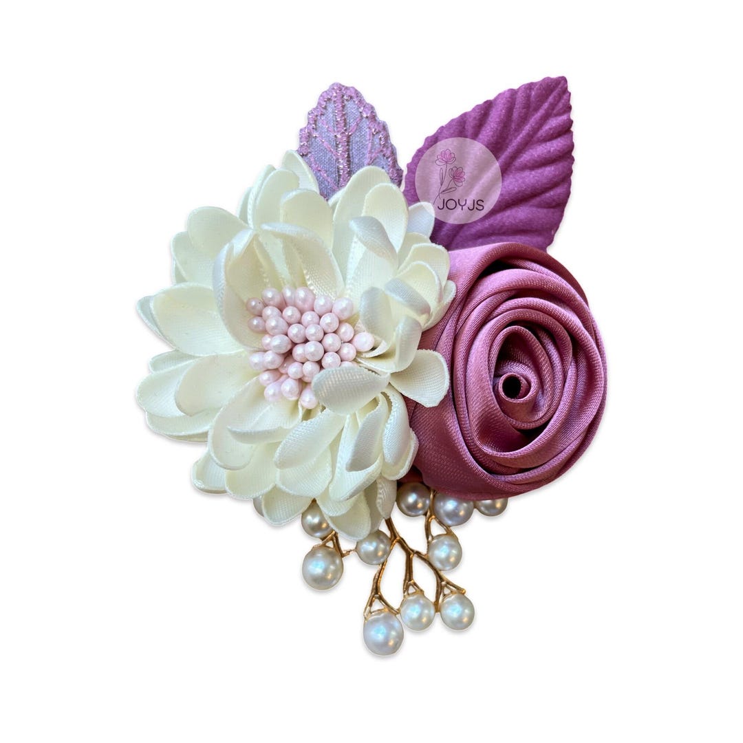 Lovely Flower Brooch, Elegant Flower Brooch, Silk Flower Brooch ...