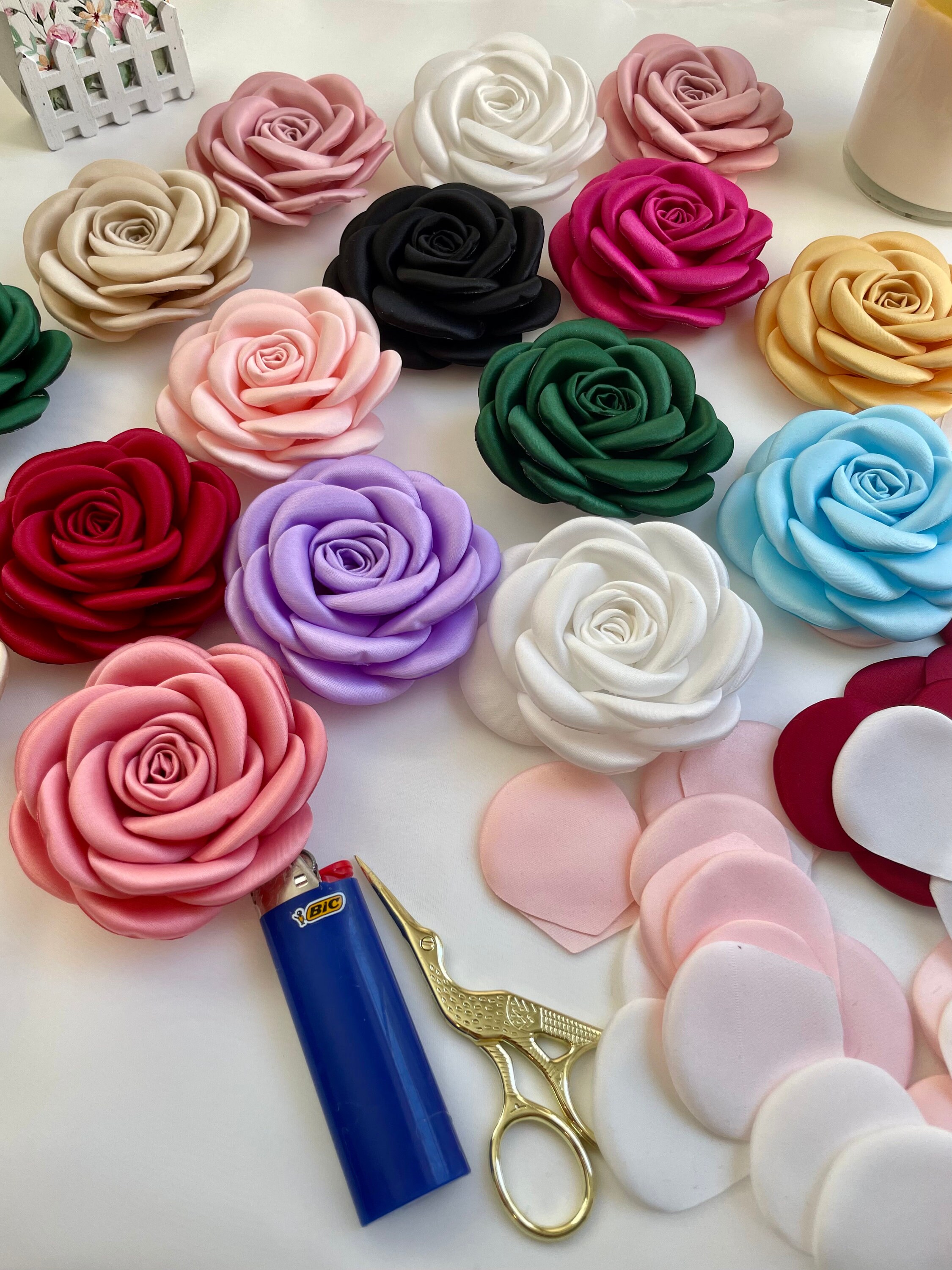 Pastel Camellia Flower Brooch, Matte Satin Flower Brooch, Elegant ...